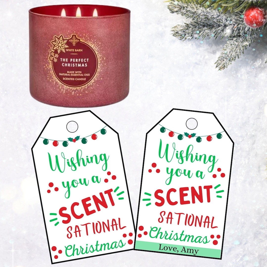 Printable Wishing You A Scent-sational Christmas Candle Gift Tag ...