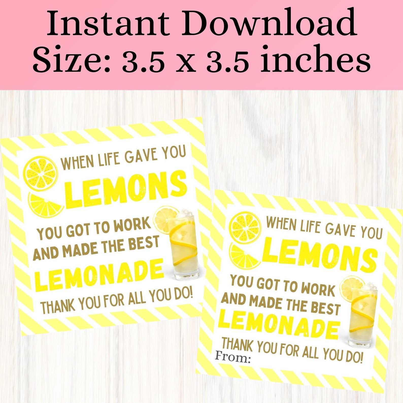 Printable Lemonade Gift Tag When Life Give You Lemons Tag | Etsy