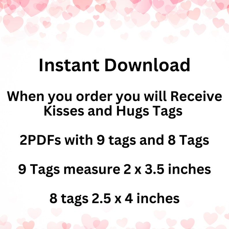 Printable Hugs and Kisses Gift Tags: Teacher, Nurse, Employee ...