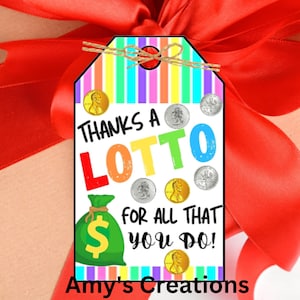 Thanks A Lotto Gift Tags: Gratitude Printable (PDF) - Etsy