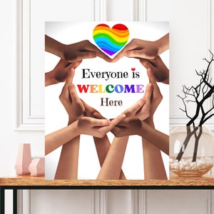 Everyone is Welcome Here Poster – Instant Download Inclusive Art Print ...