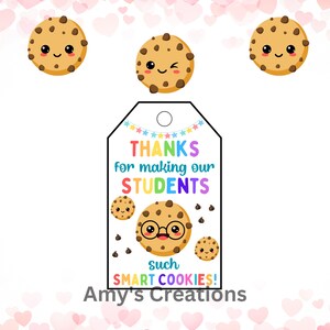 Printable Thanks for Making Me Such A Smart Cookie Gift Tags - Teacher ...