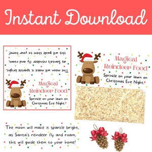 Reindeer Food Printable - Holiday Treat Bag Toppers - Magic Reindeer ...