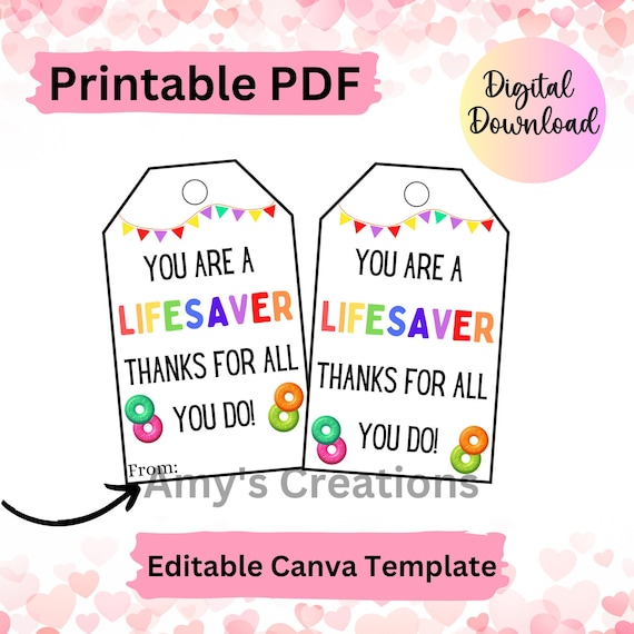 Lifesaver Label Template Lifesaver Labels Etsy Canada