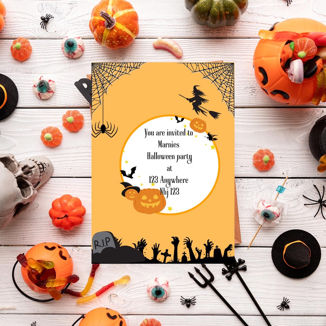 Editable Halloween Party Invite - Etsy
