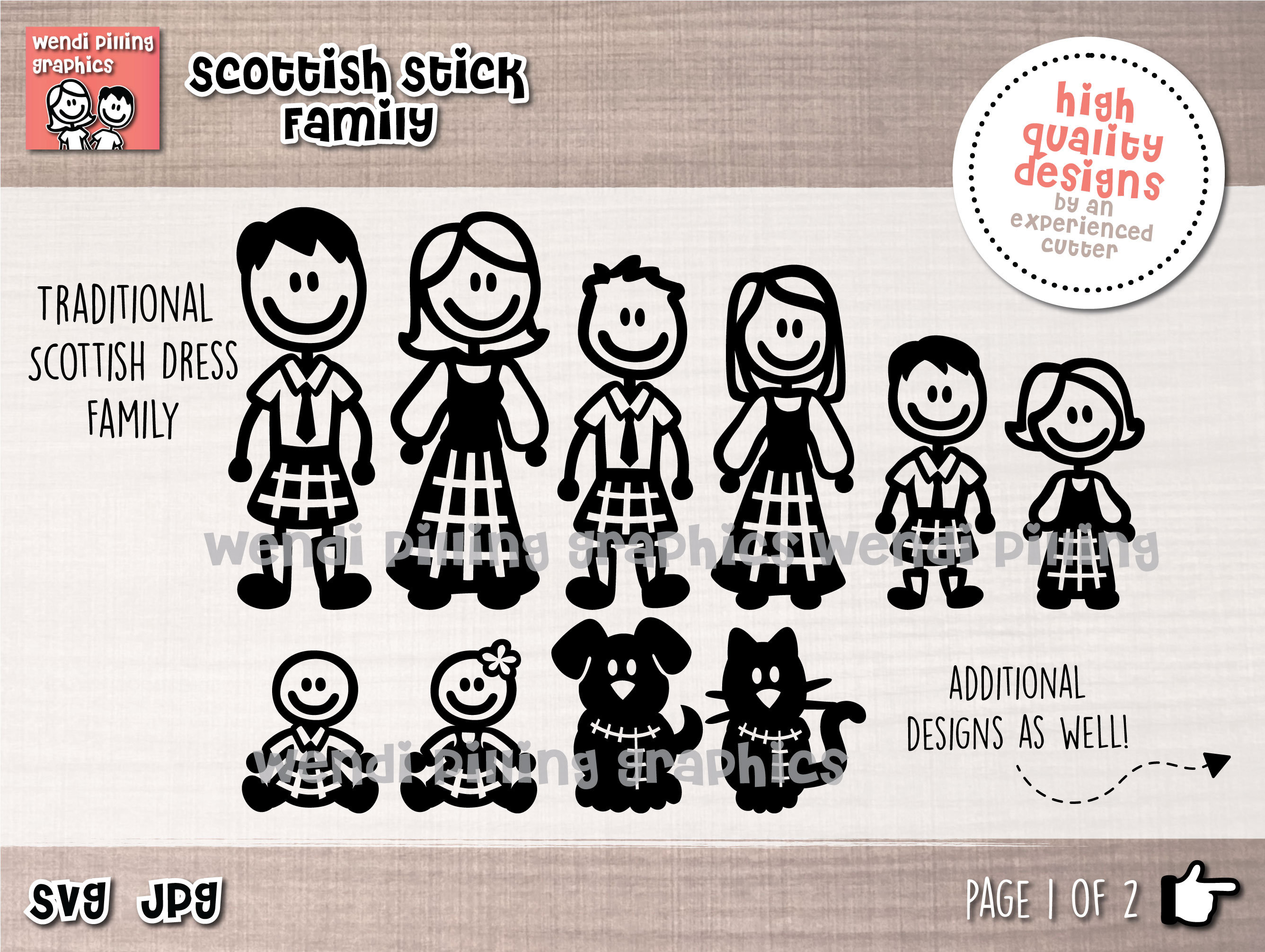Scottish Stick Family SVG Digital File Instant Download - Etsy Australia