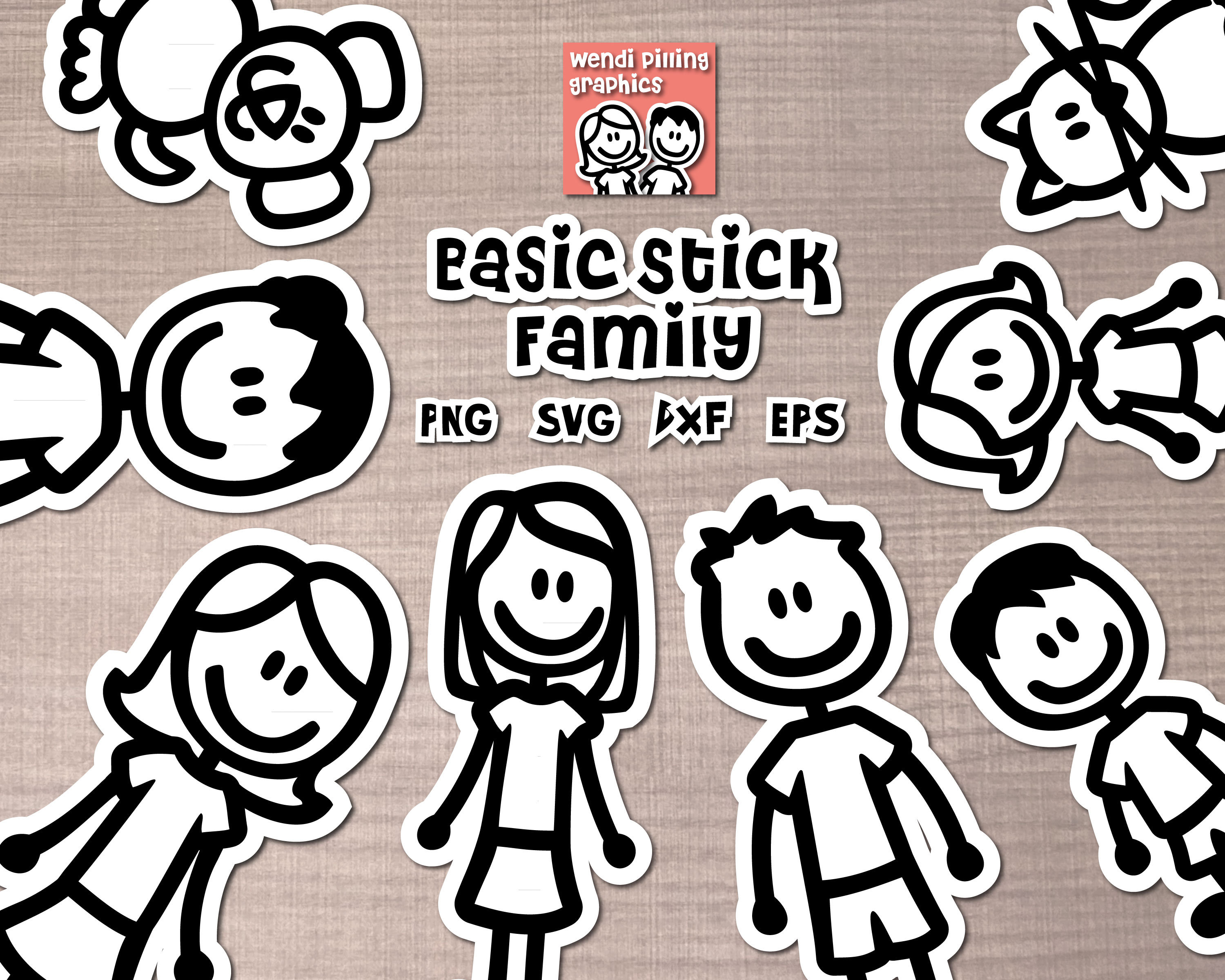 Basic Stick Family Digital File for Cricut and Silhouette | Etsy