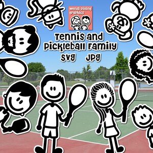 Tennis and Pickleball Stick Family SVG Digital File Instant Download - Etsy