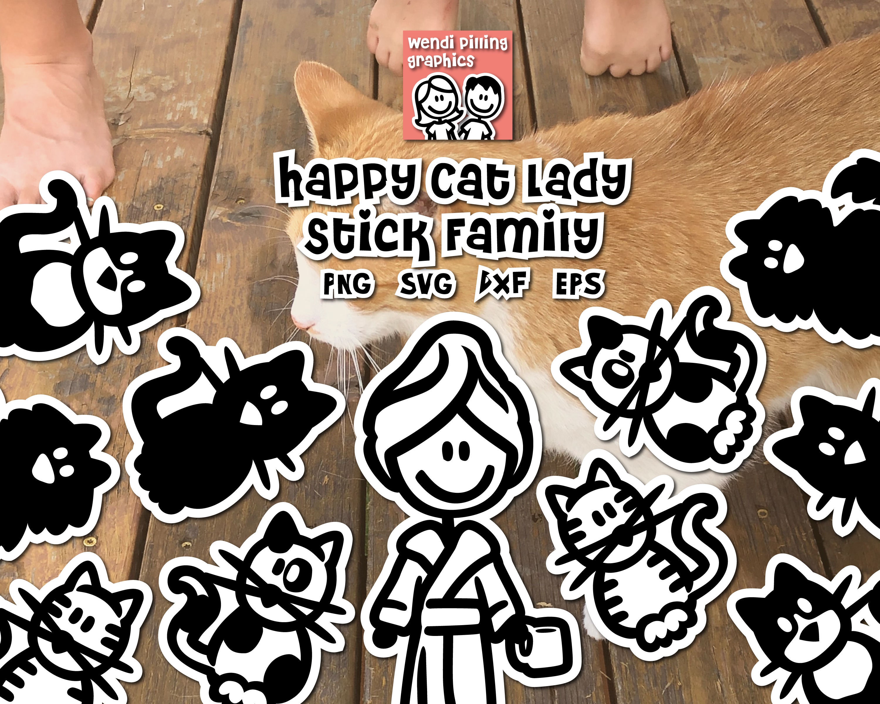 Happy Cat Lady Family Digital File for Cricut and Silhouette - Etsy