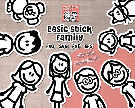 Basic Stick Family Digital File for Cricut and Silhouette | Etsy Canada