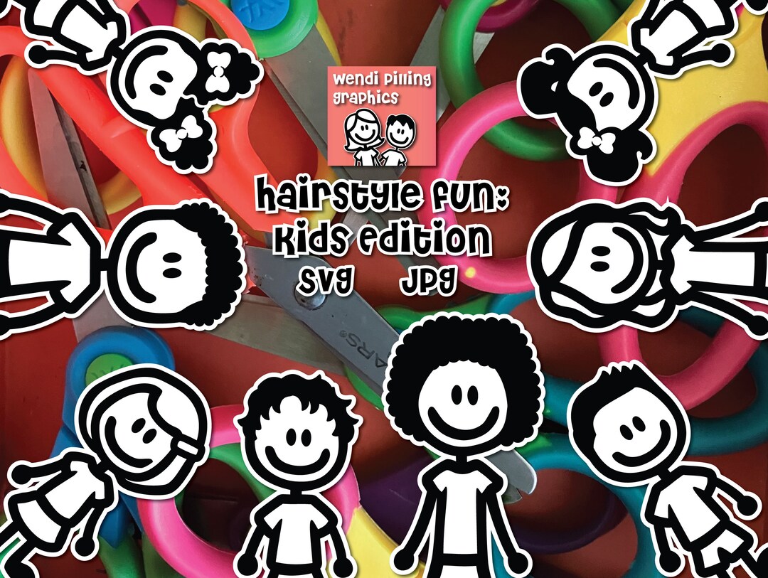 Hairstyle Fun: Kids Edition Stick Family Digital File Instant Download ...