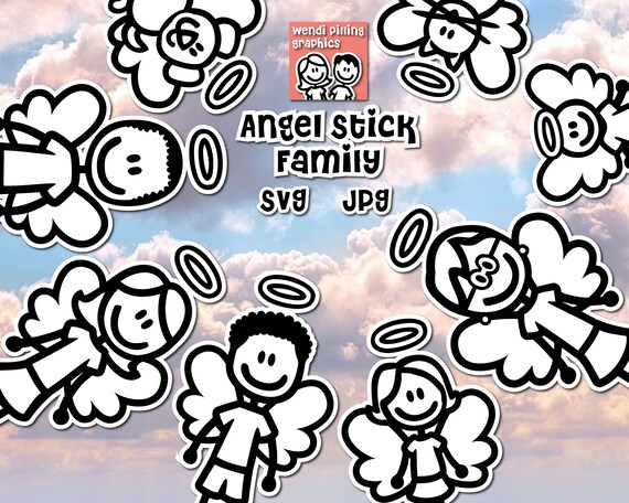 Angel Stick Family Digital Cutting File Instant Download | Etsy