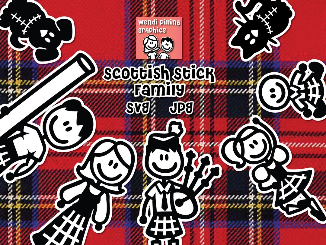 Scottish Stick Family SVG Digital File Instant Download - Etsy