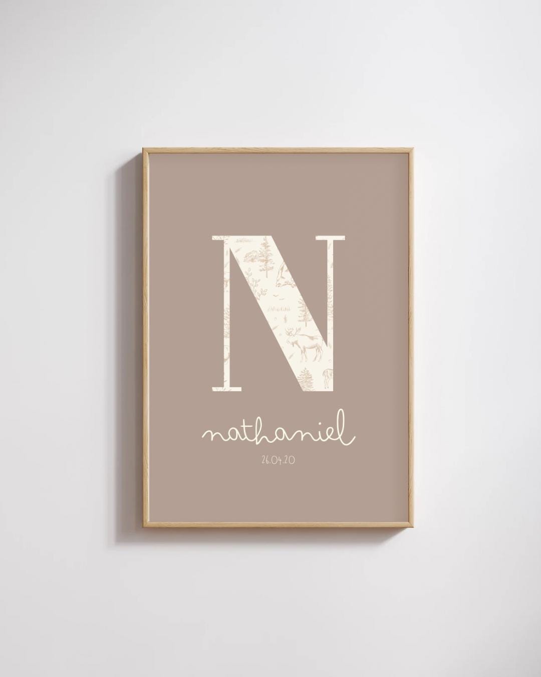 Personalized Initial Poster With Forest Motif - Child's Name ...