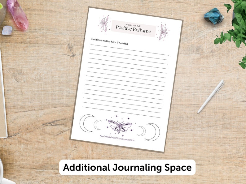 CBT Worksheets Positive Affirmations Art Therapy Journal Pages ...