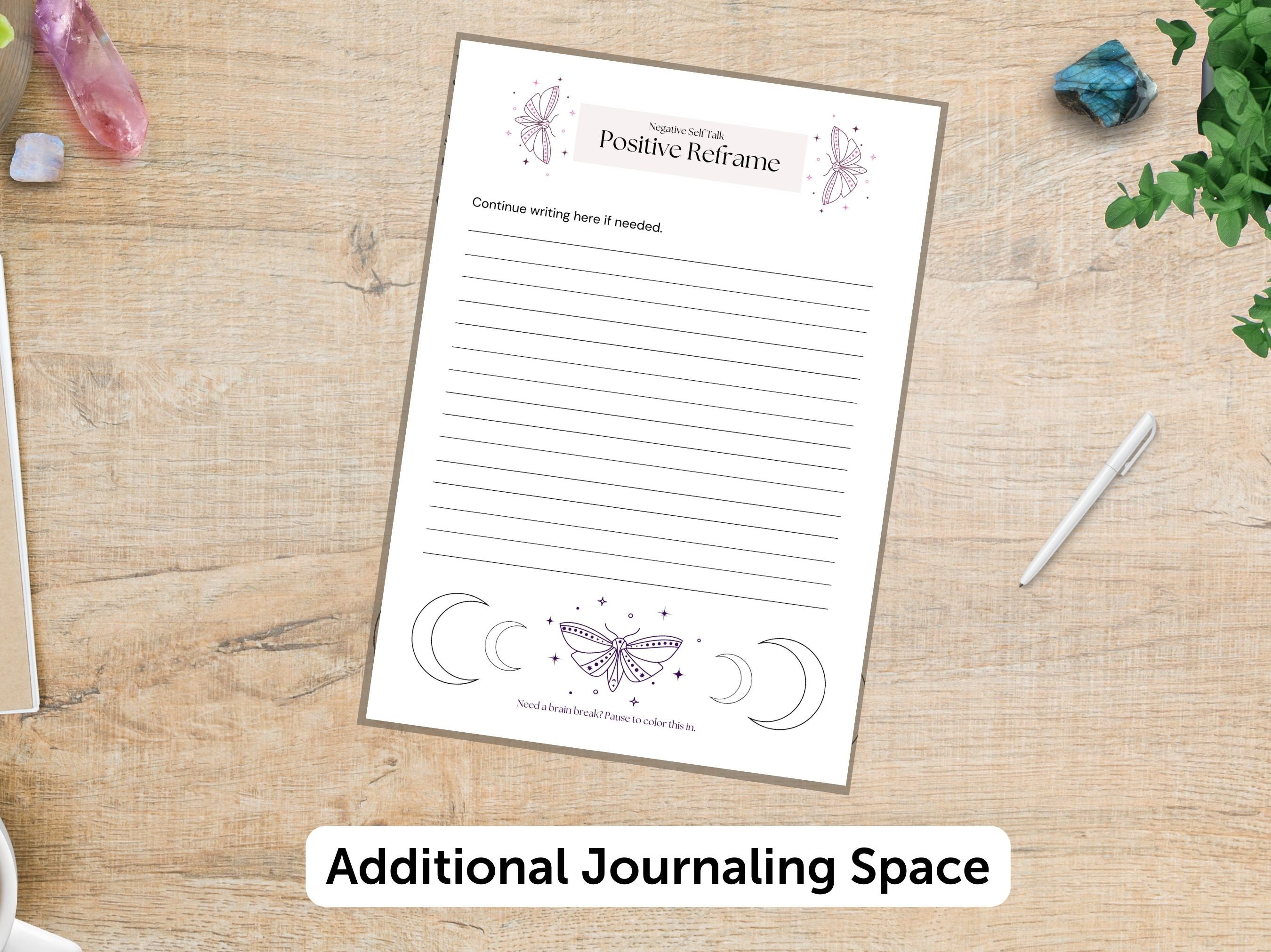 CBT Worksheets Positive Affirmations Art Therapy Journal Pages ...