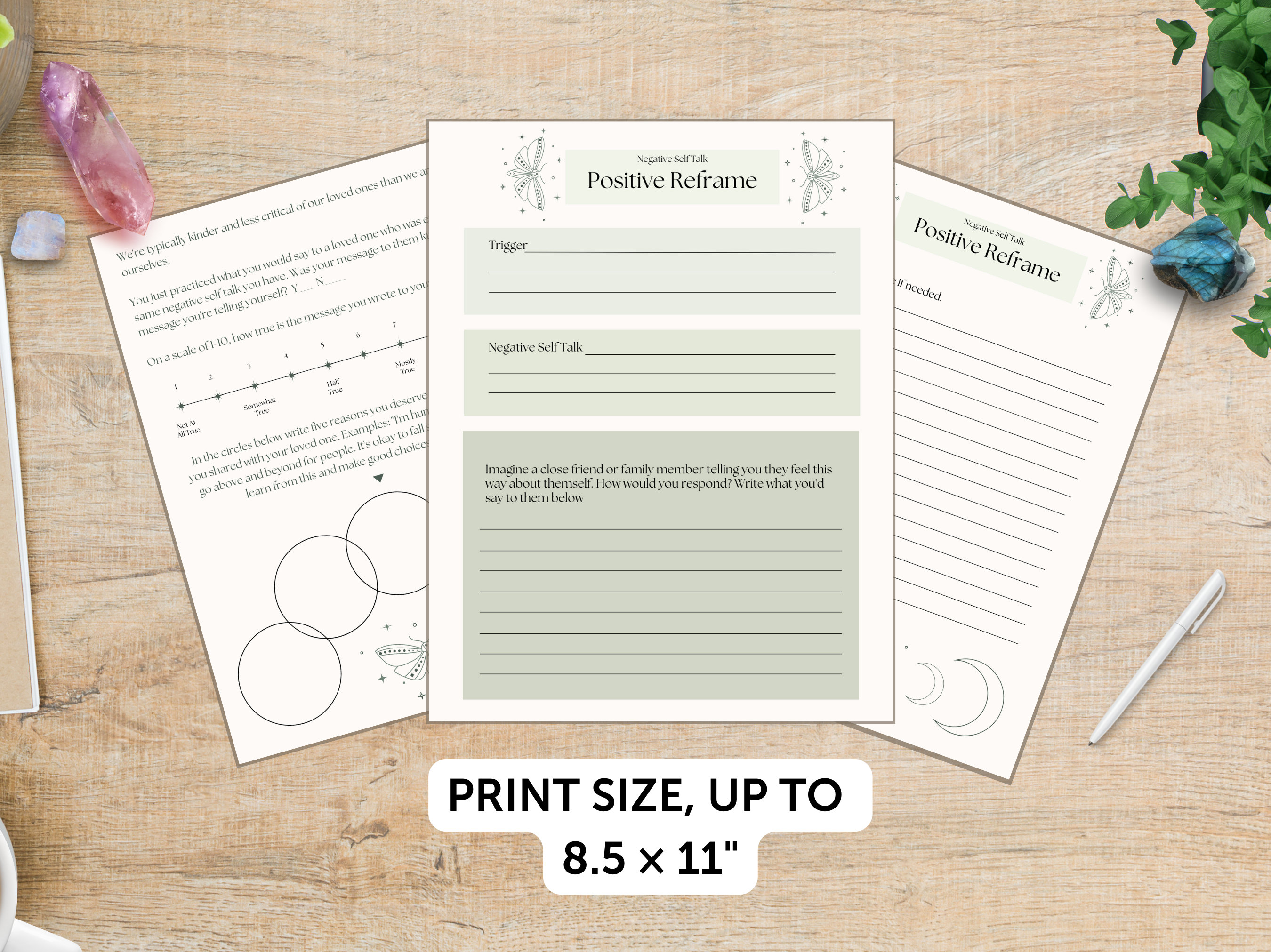 Positive Reframing Worksheet to End Negative Self Talk CBT Worksheets ...