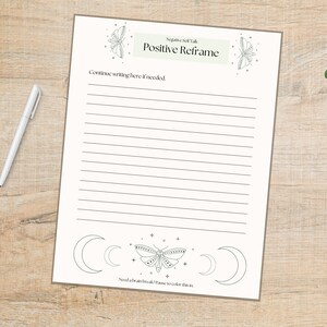 Positive Reframing Worksheet to End Negative Self Talk | CBT Worksheets ...