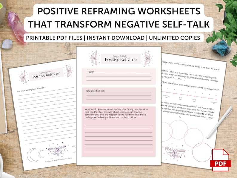 CBT Worksheets | Positive Affirmations | Art Therapy | Journal Pages ...