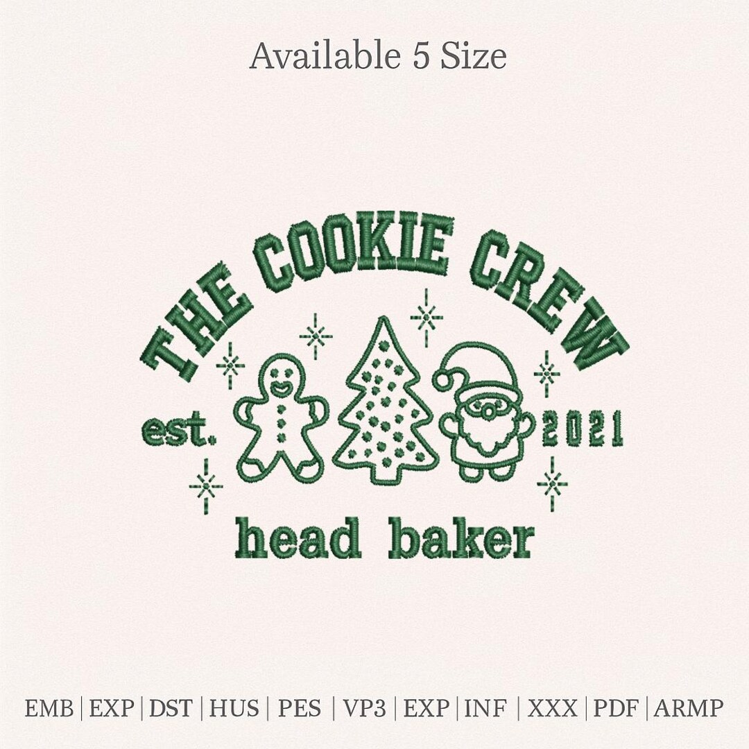 The Cookie Crew Embroidery Design, Christmas Baking Quote Machine ...