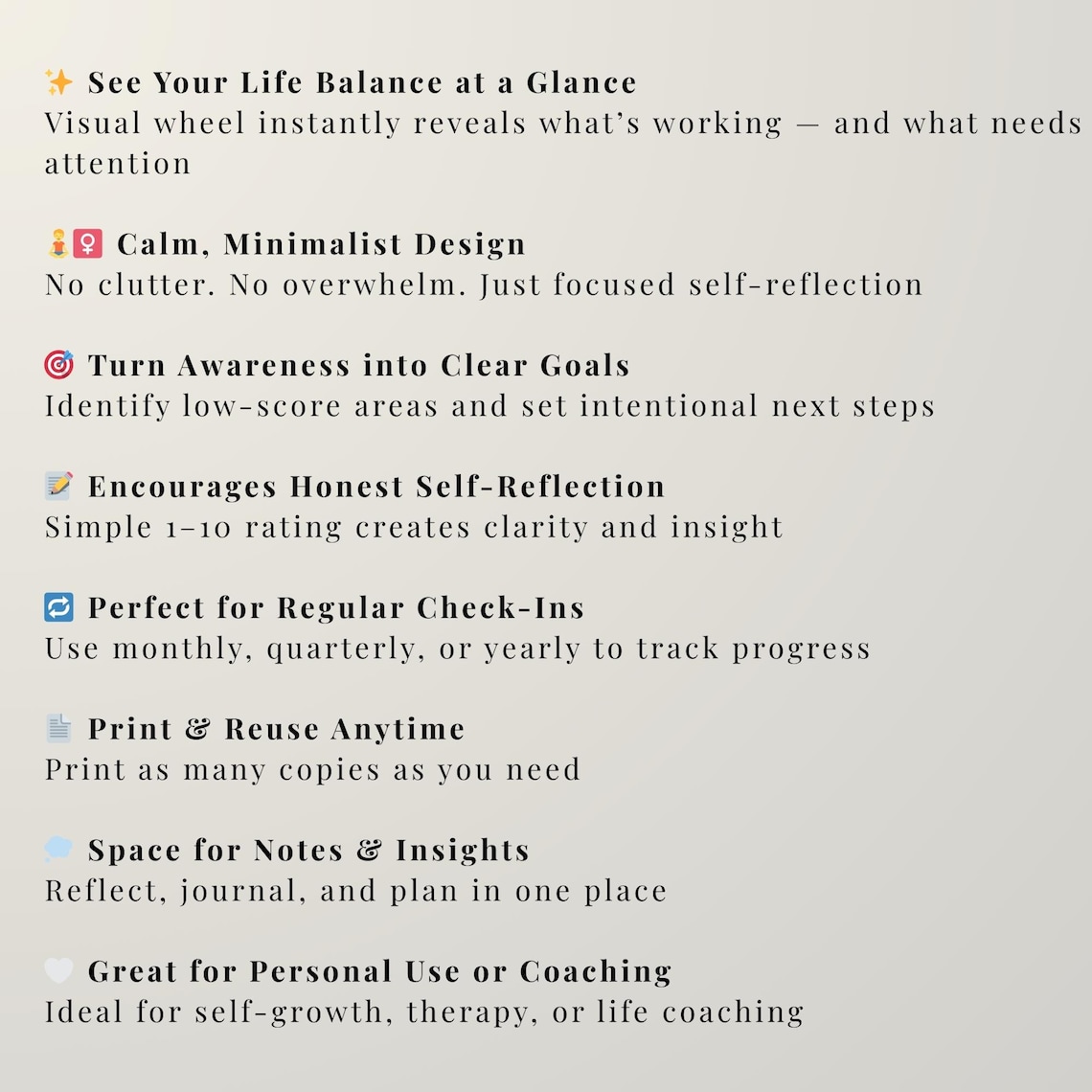 Wheel of Life Printable – Life Balance Assessment Worksheet | Self ...