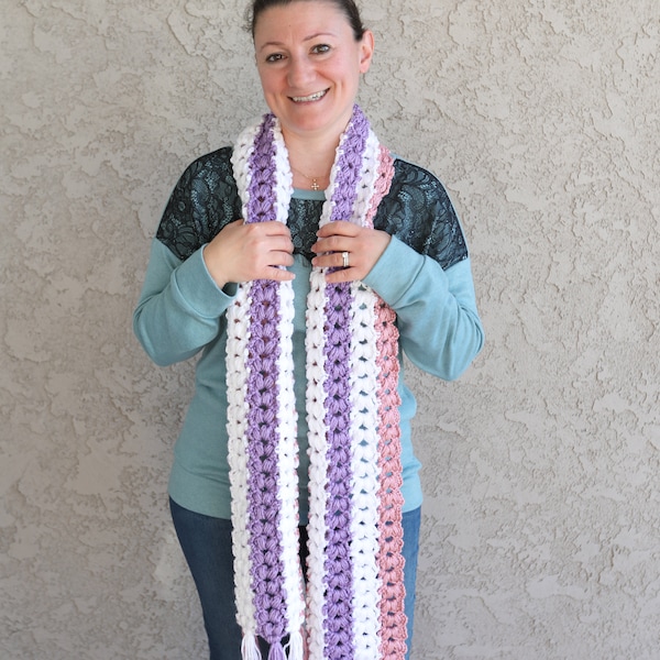 Puff Stitch Scarf - Etsy