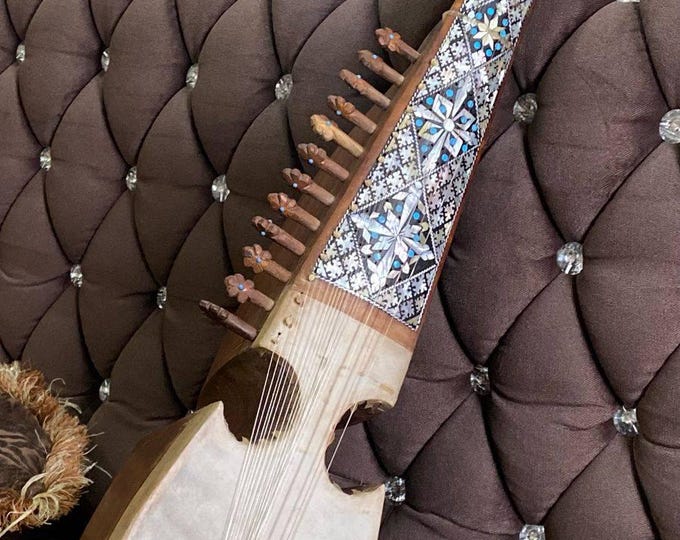 Vintage Afghani Rabab, Handmade Folk Lute, Mulberries Wood, Full Sadaf ...