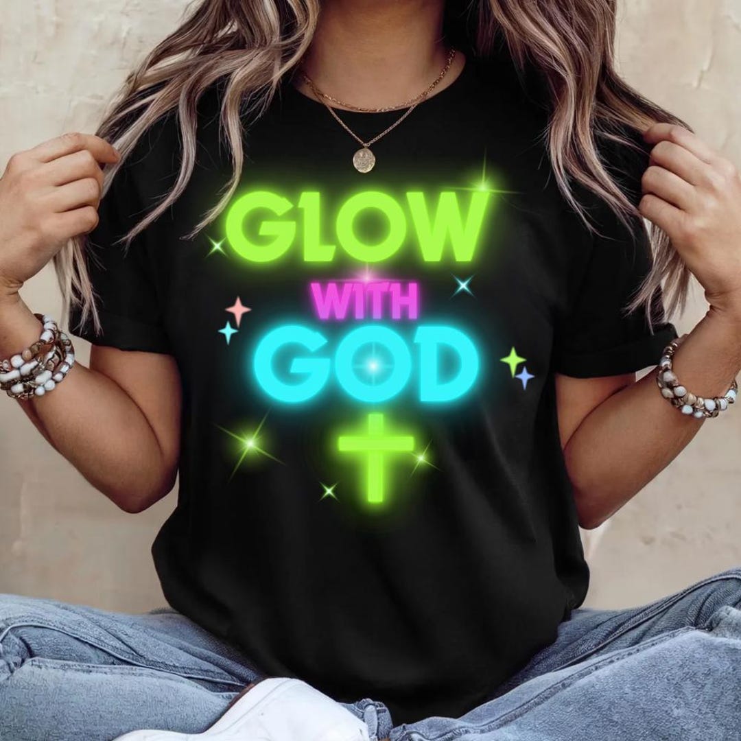 Neon Glow Christian DTF Transfer, Religious Heat Press Design - Etsy