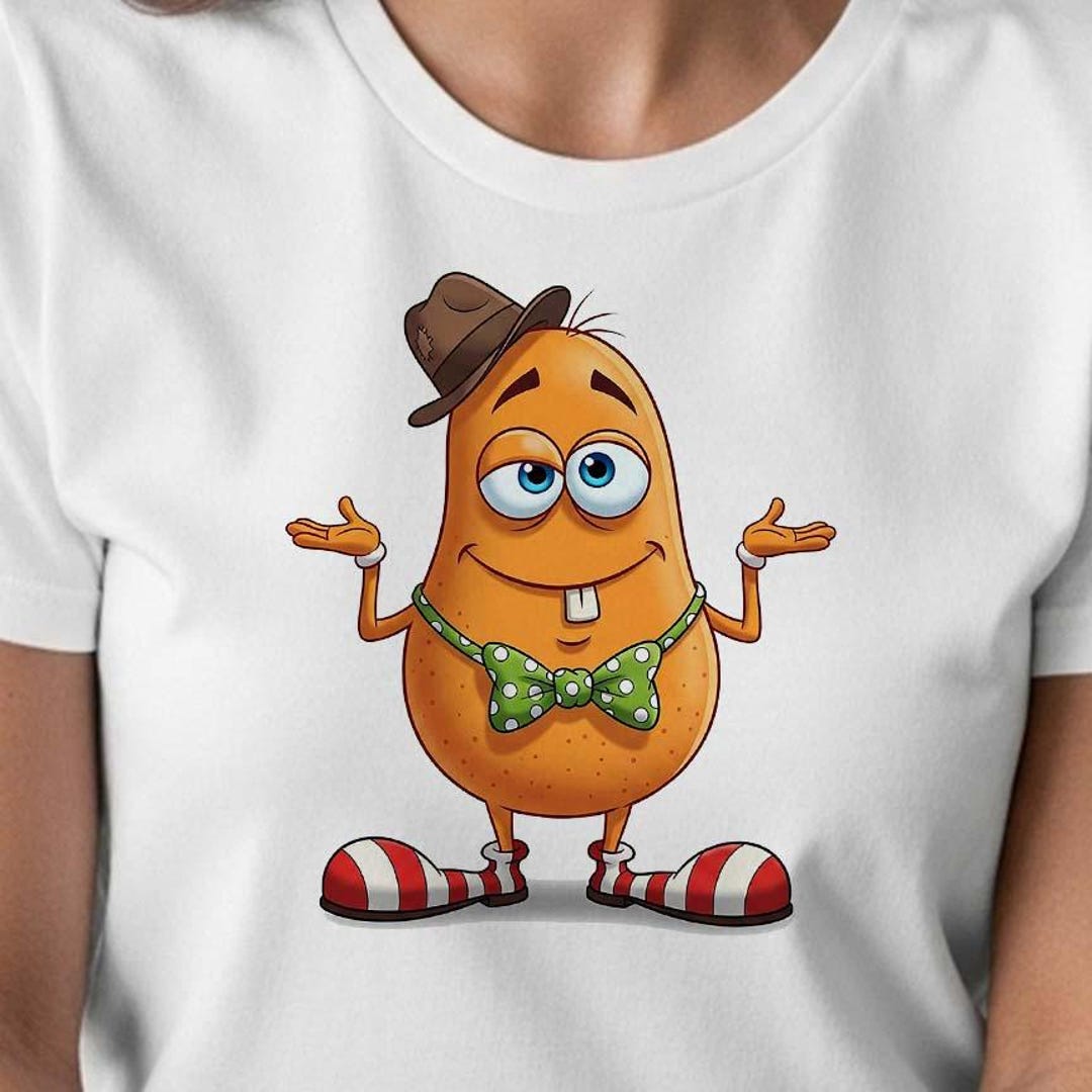 Funny Potato Character PNG – Fedora, Bow Tie, Clown Shoes (digital ...