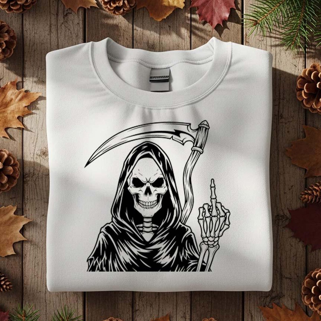 Grim Reaper Middle Finger SVG – Edgy Tattoo Design (digital Download ...