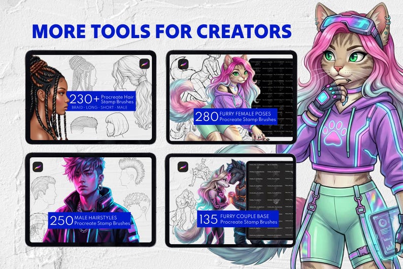 200 Furry Male Base Procreate Stamps, Anthro Pose Reference Guide - Etsy UK