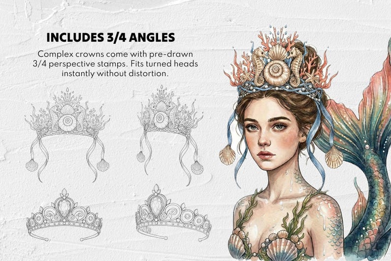 30+ Crown & Tiara Procreate Stamp Brushes - Etsy