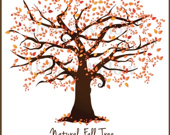 Autumn tree clip art Fall tree clipart Oak tree clip art | Etsy