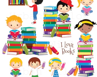 Books clipart | Etsy