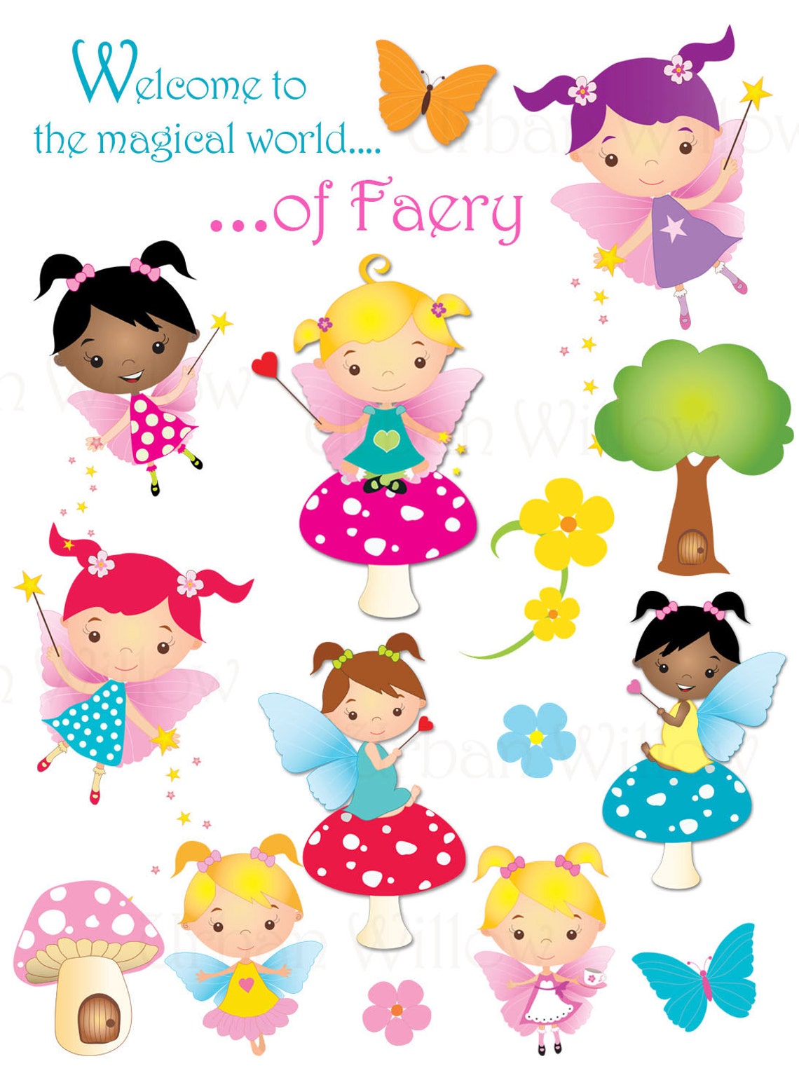 ULTIMATE TEENY FAIRY Pack 40 Piece Digital Clip Art Value - Etsy