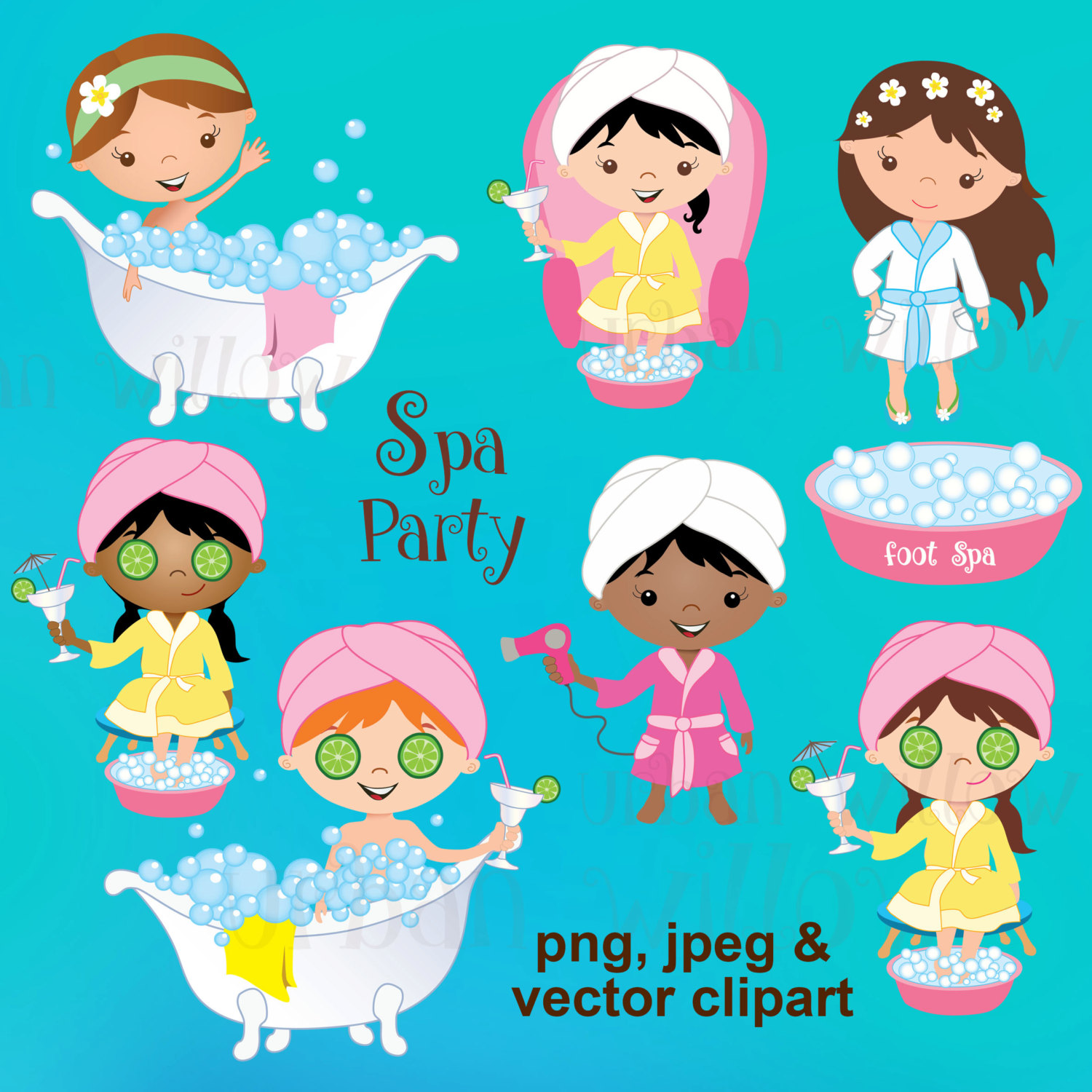 Free Spa Party Clipart