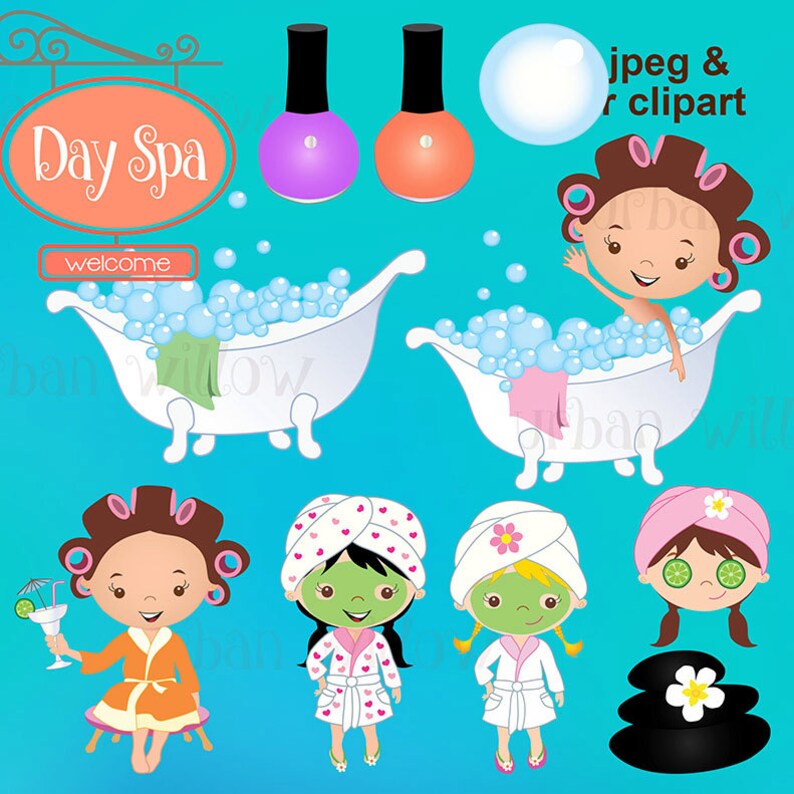 Spa Party/ Day Spa - 40 Piece Clip Art Set in Premium Quality 300 Dpi ...