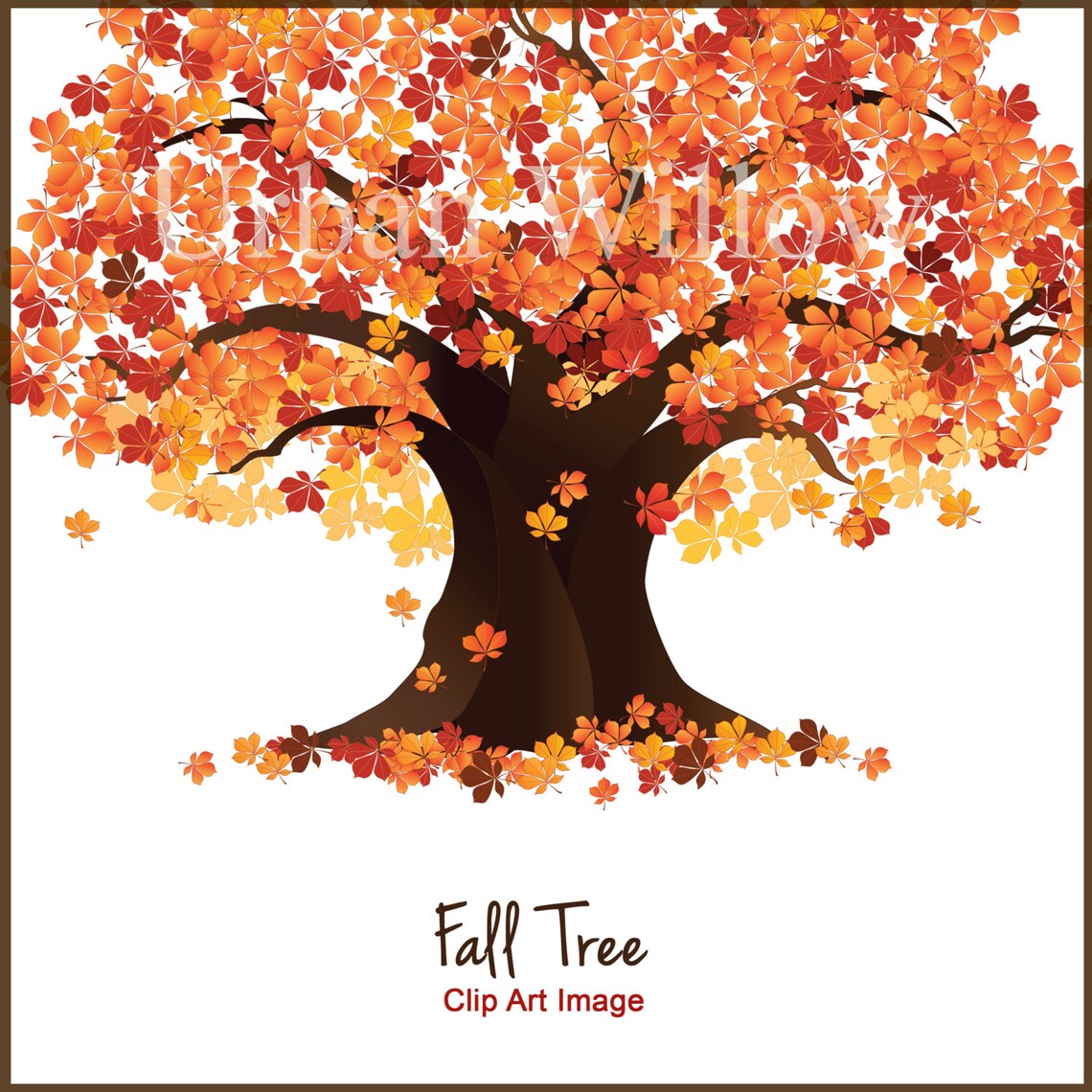 Tree Clip Art Fall Trees Autumn Tree Clipart Maple Tree - Etsy UK
