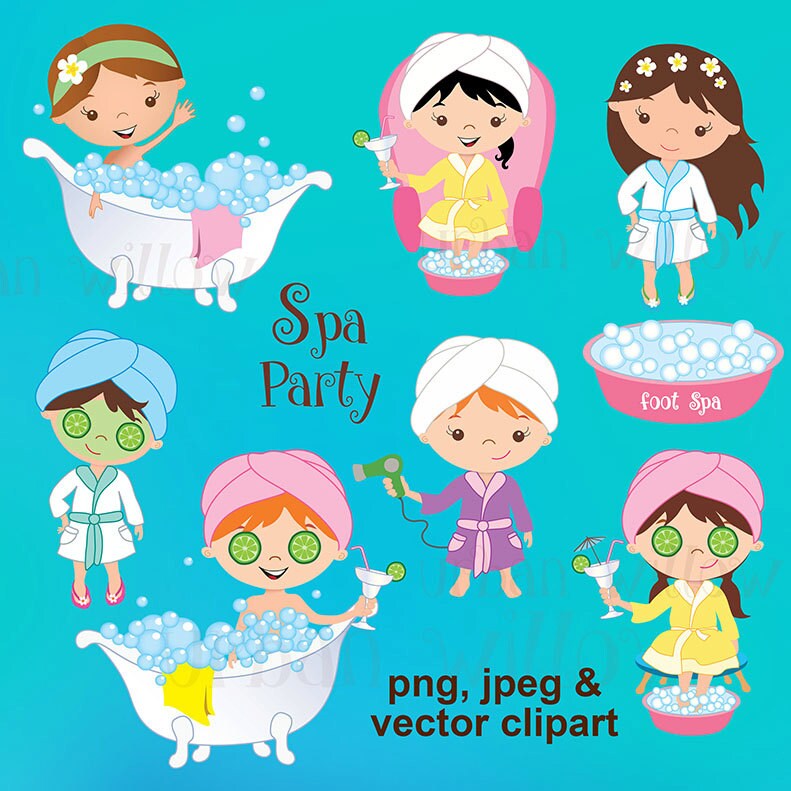 Spa Party/ Day Spa - 40 Piece Clip Art Set in Premium Quality 300 Dpi ...