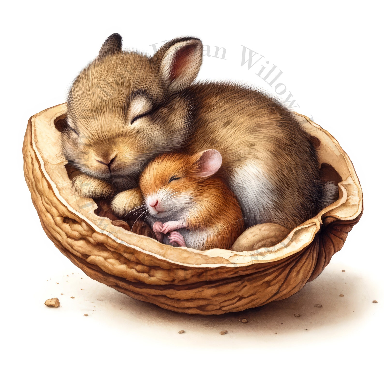 10 Cute Woodland Animals Sleeping Clipart. High Definition JPEG Images ...