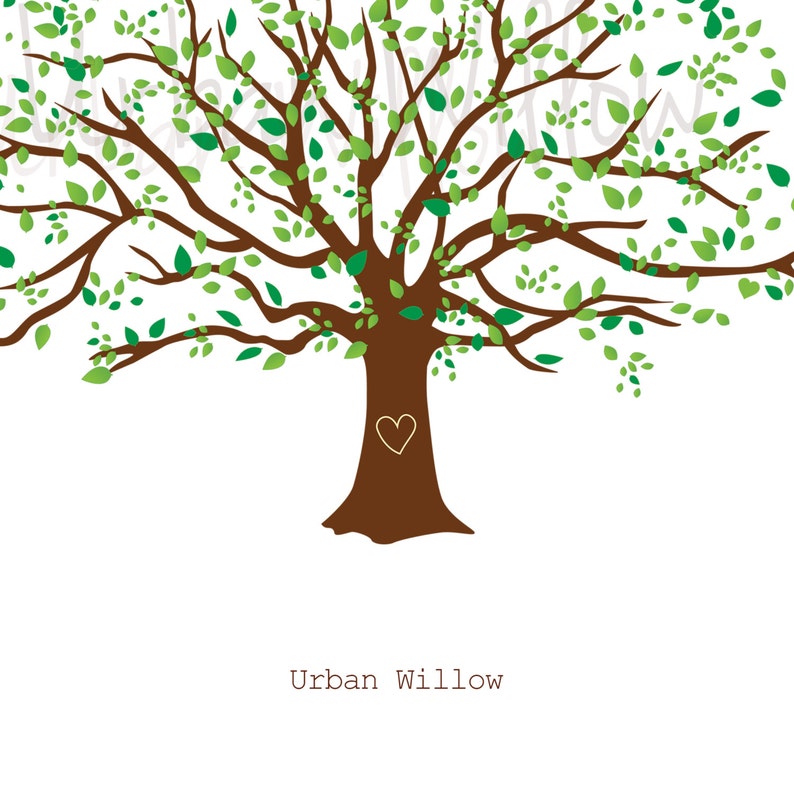 Clipart natuurlijke boom met grote stamboom afbeelding - Etsy Nederland