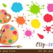 Artist Clipart, Digital Clipart Paint Splashes, Commercial Use OK ...