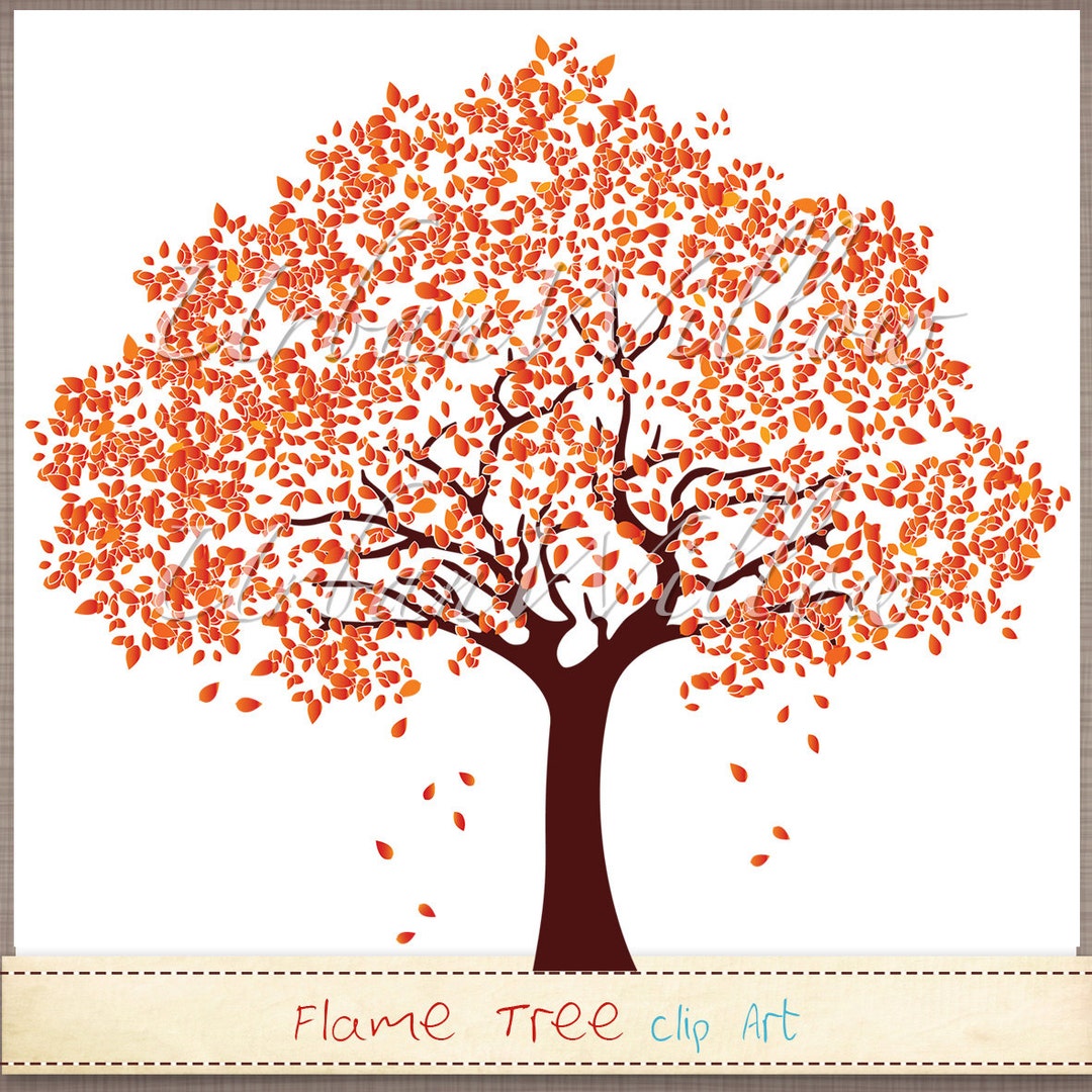 FLAME TREE - Clip Art Image in 3 Sizes. Png & Jpeg Files. Small to ...