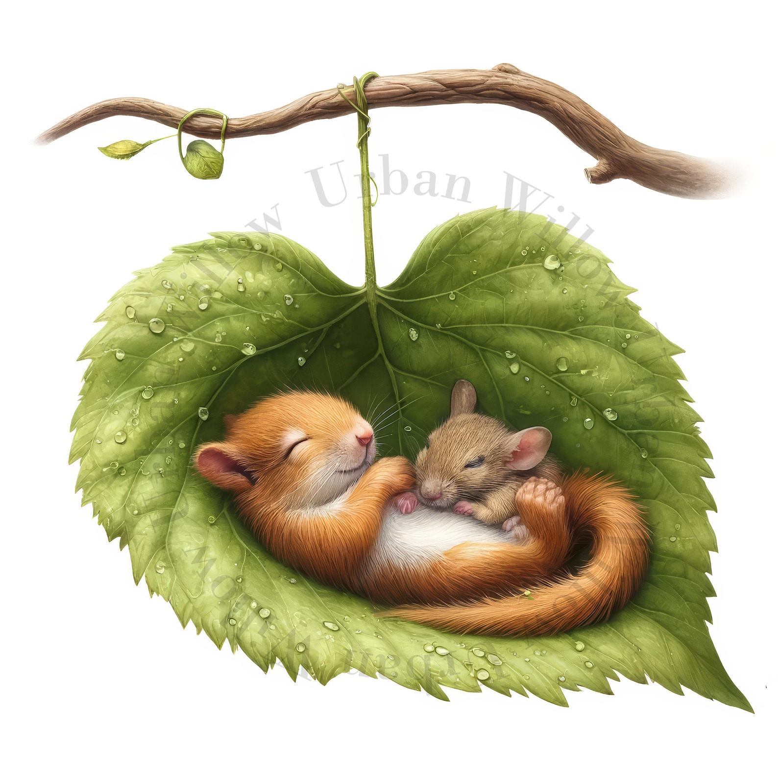 10 Cute Woodland Animals Sleeping Clipart. High Definition JPEG Images ...