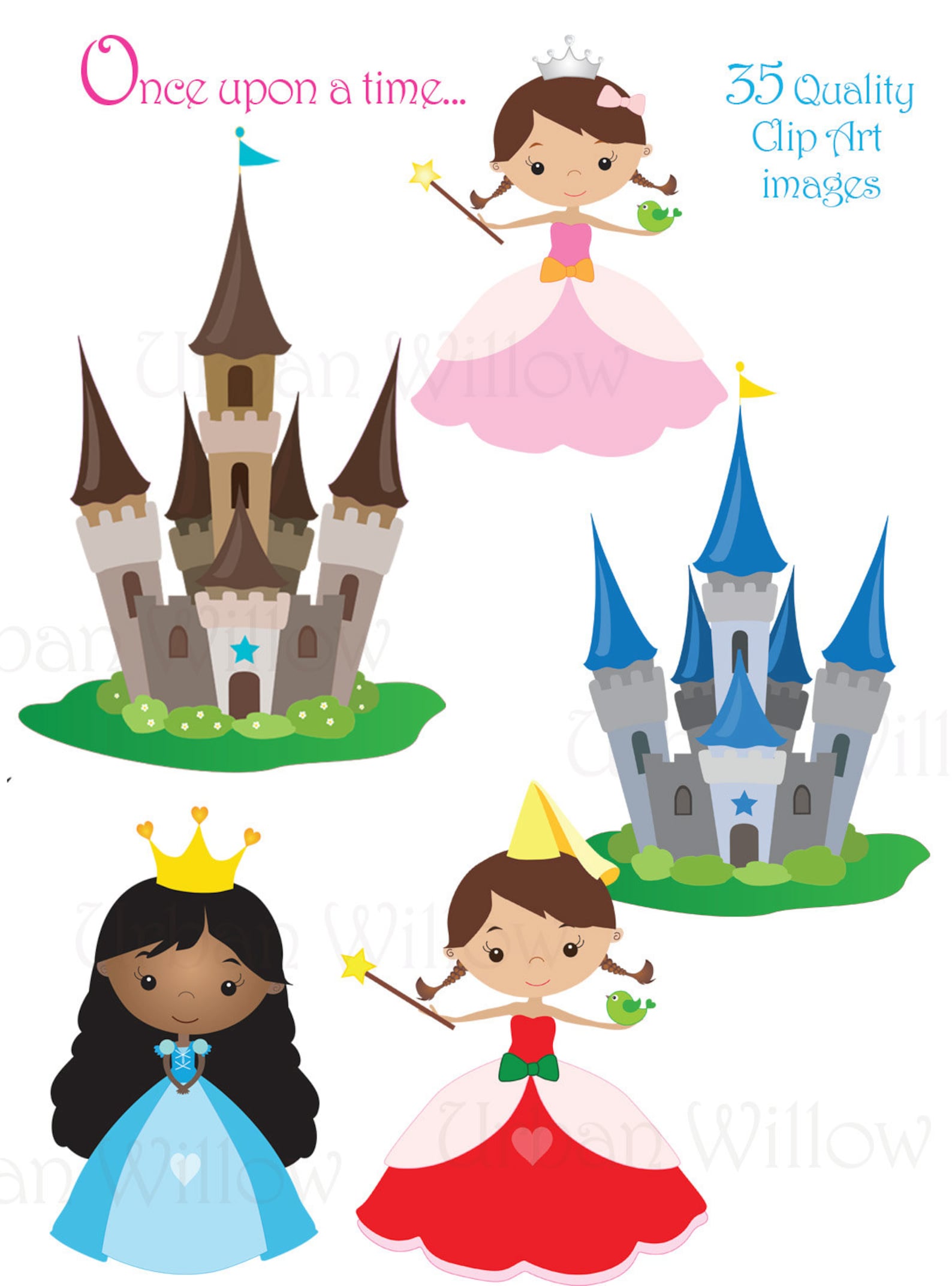 ULTIMATE PRINCESS PACK 35 Clip Art Fairy Tale Image Set for - Etsy