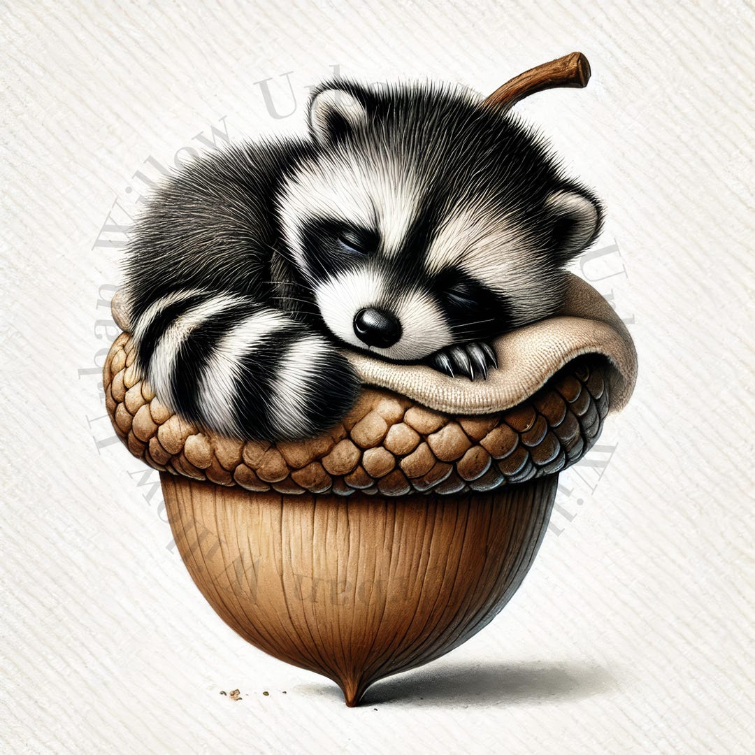 10 Animals Asleep Inside Acorns. Acorn and Cute Animals. High ...