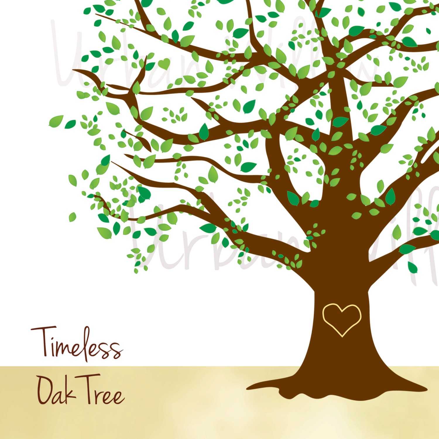 Clip Art Oak Tree Clip Art Image in 2 Sizes small and - Etsy
