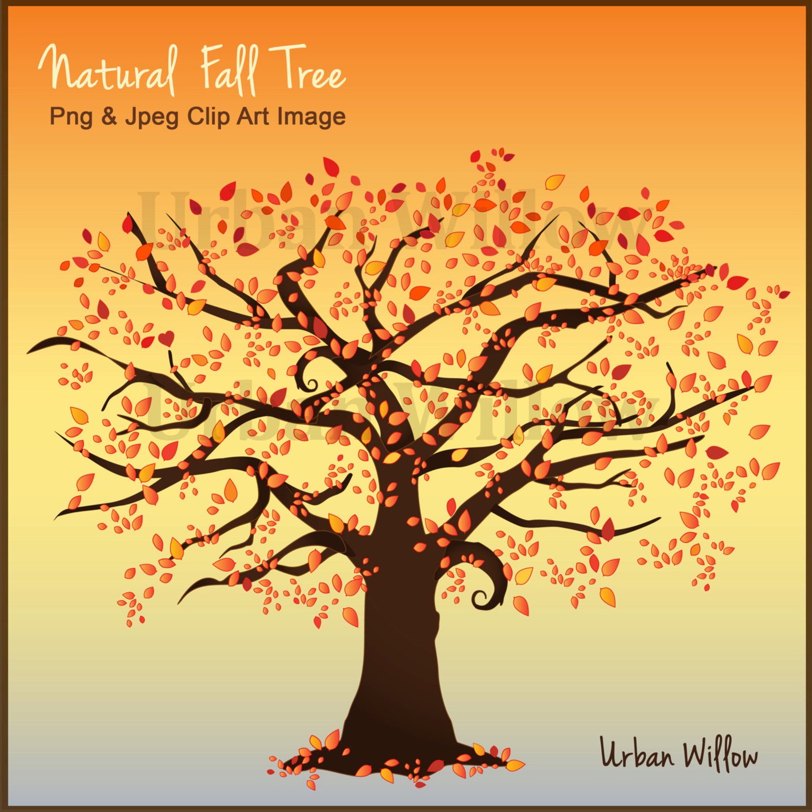 Fall Tree Clipart Autumn Clipart Fall Images Beautiful Fall | Etsy