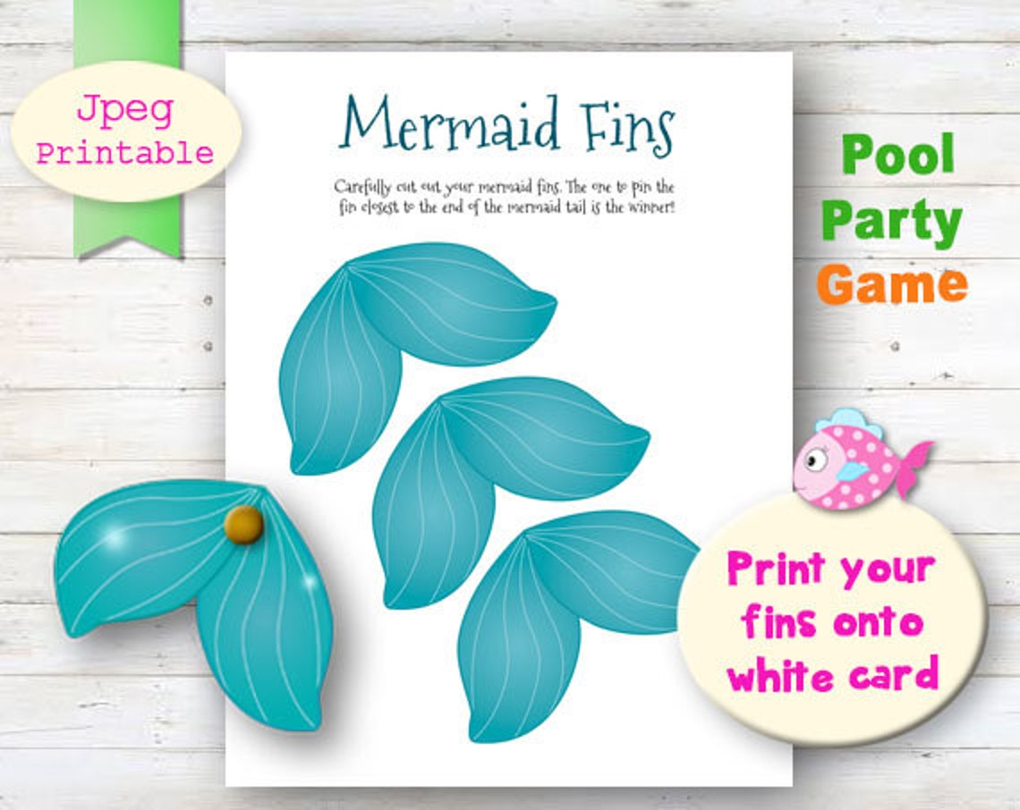 Mermaid Party Game Pin the Tail on the Mermaid Mermaid Party - Etsy