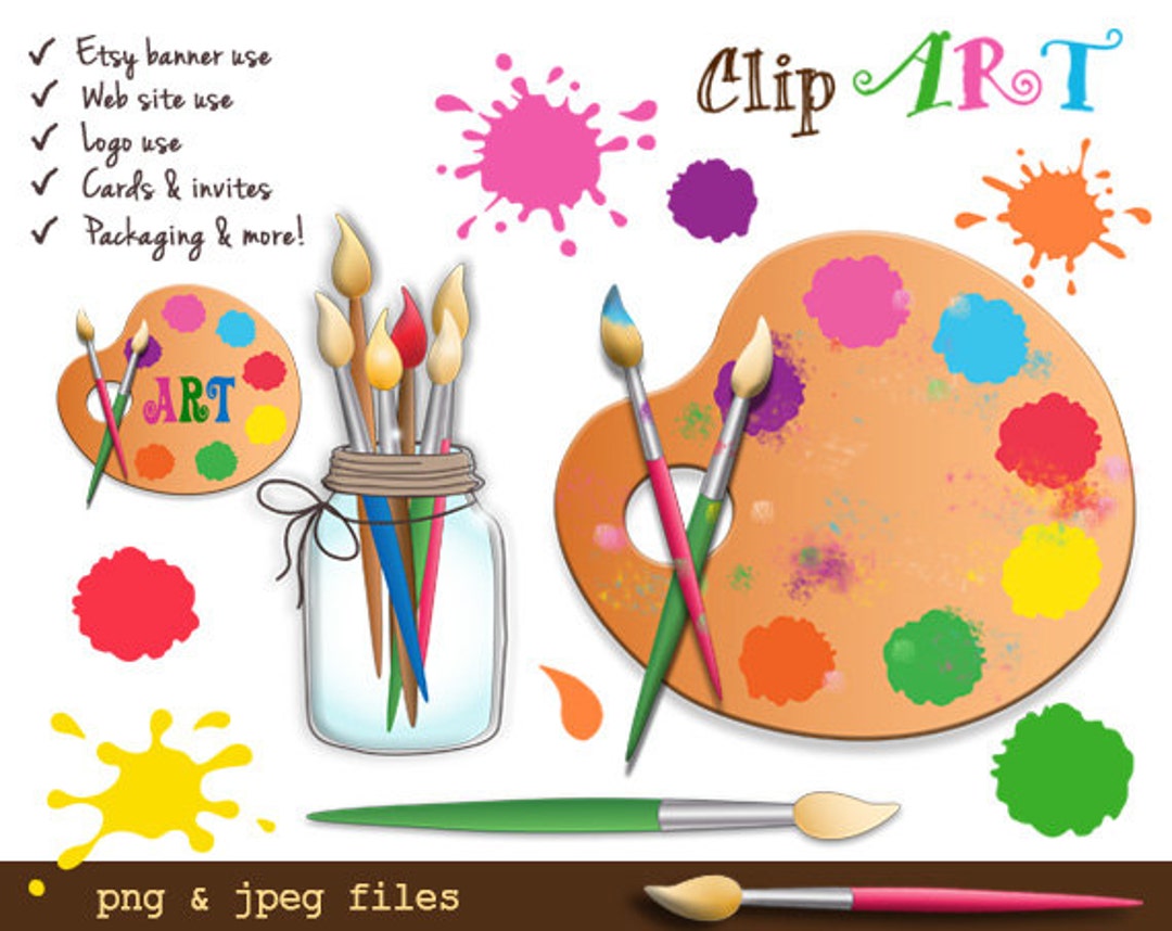 Artist Clipart, Digital Clipart Paint Splashes, Commercial Use OK ...